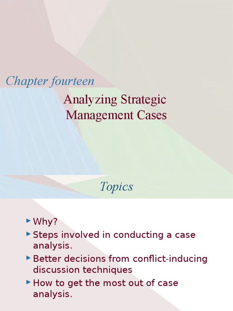 Chapter Fourteen: Analyzing Strategic Management Cases | PDF ...