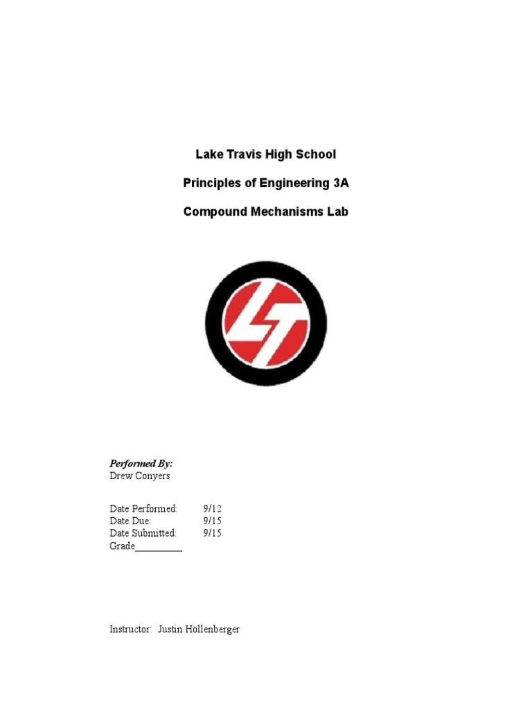 Lake Travis High School Principles of Engineering 3A Compound ...