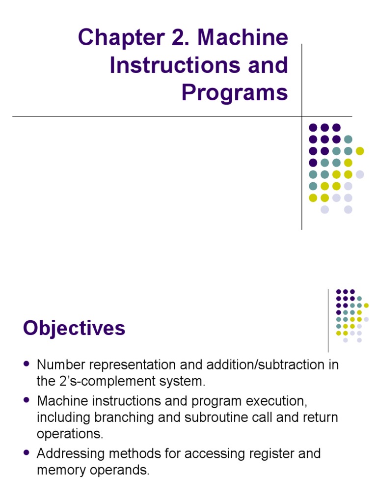 Chapter2 - Machine Instructions and Programs | PDF | Instruction Set ...