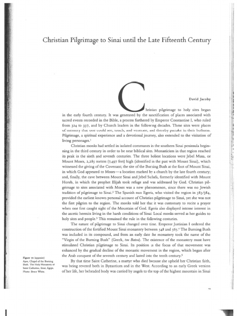 Jacoby, Christian Pilgrimage To Sinai Until The Late 15th Century | PDF
