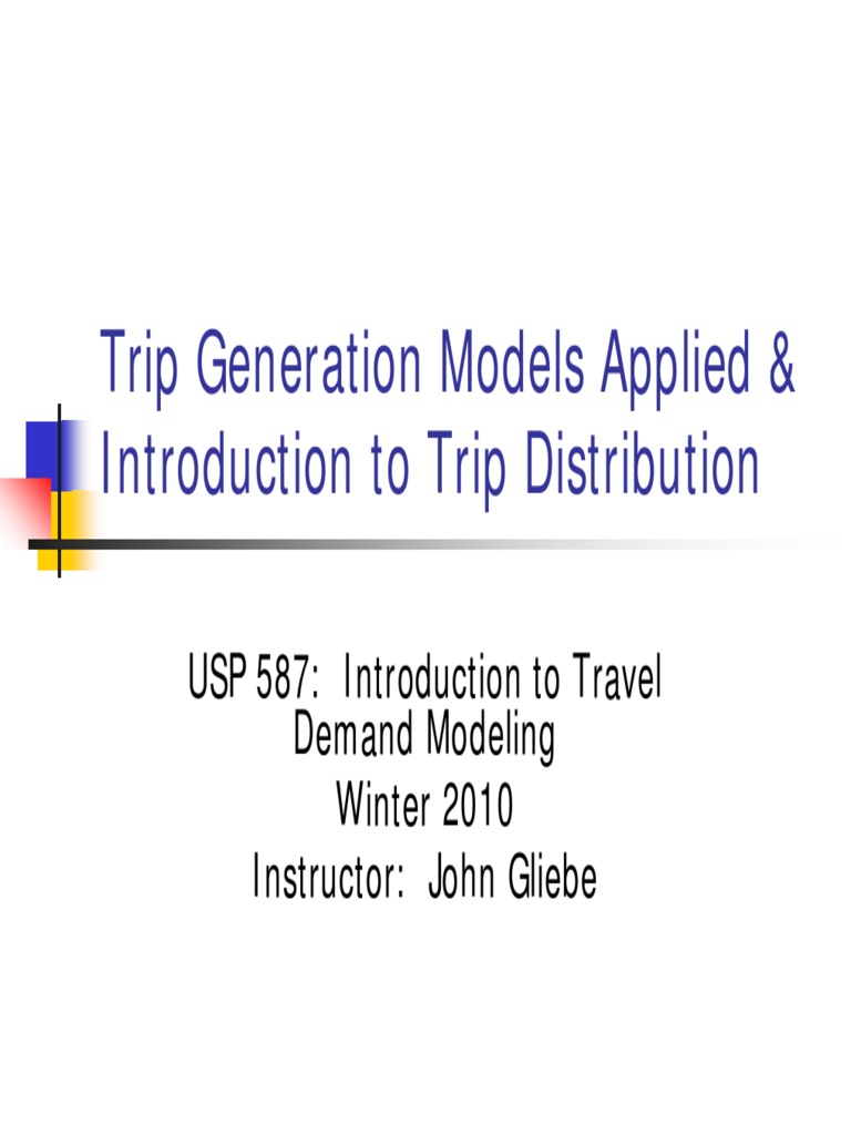 Trip Generation and Distribution | PDF | Matrix (Mathematics) | Applied ...