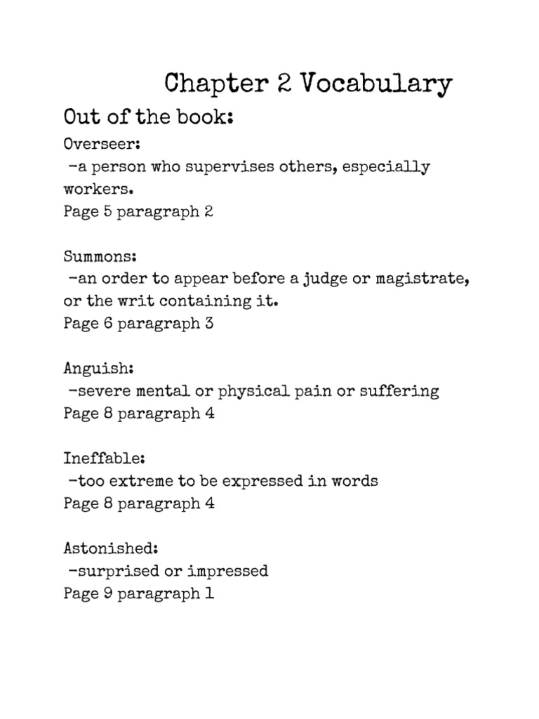 Chapter 2 Vocabulary | PDF