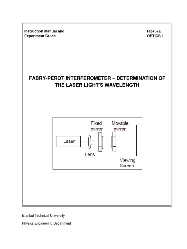 Exp2 Fabry-Perot Interferometer | PDF | Interferometry | Interference (Wave Propagation)