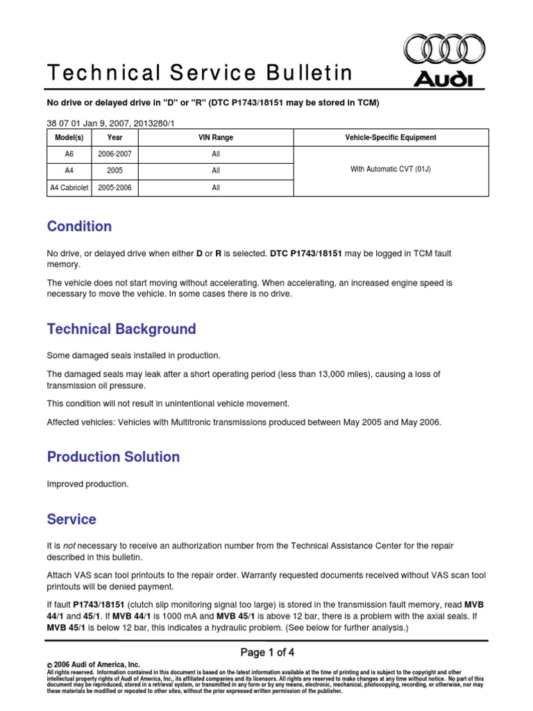 01J No Drive or Delayed D or R P1743-18151 PDF | PDF | Transmission ...