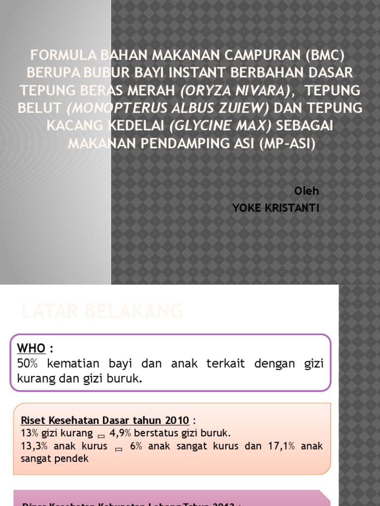 Formula Bahan Makanan Campuran (BMC) Tepung | PDF