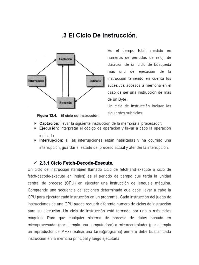 El Ciclo de Instrucción | PDF | Unidad Central de procesamiento ...