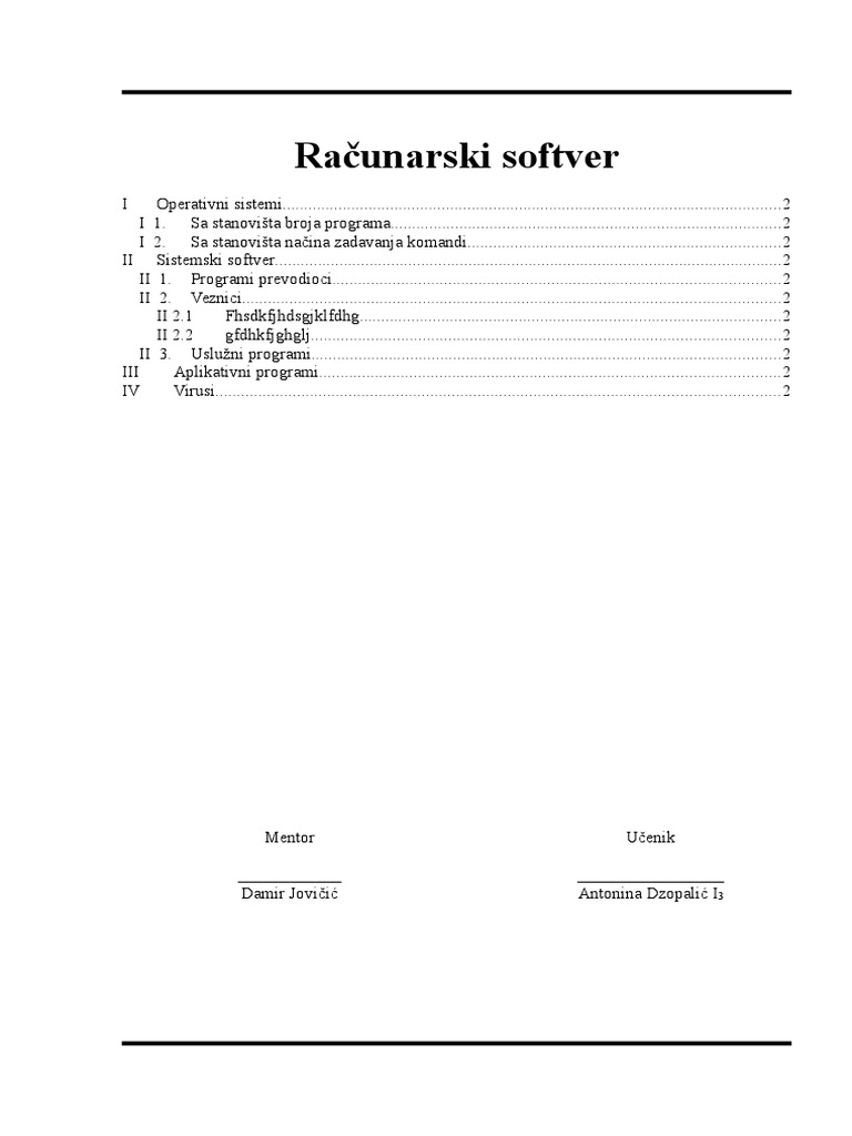 Računarski Softver | PDF