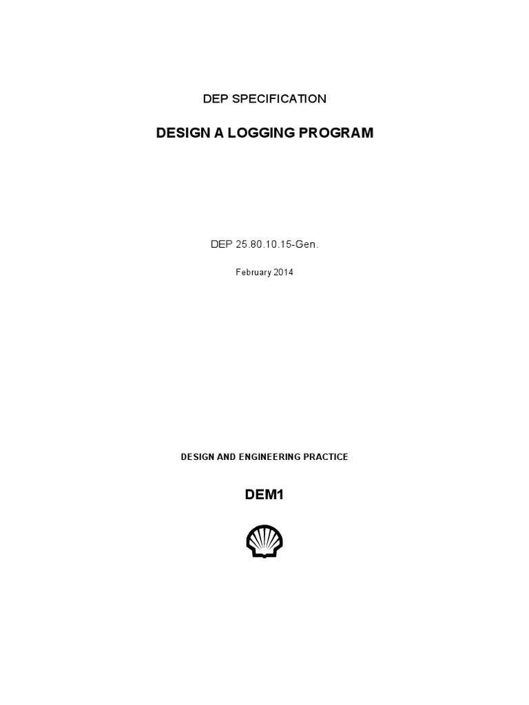 Design A Logging Program: Dep Specification | PDF