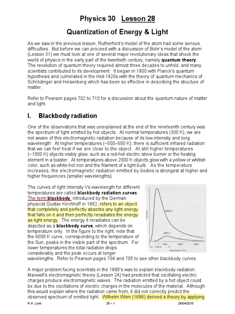 Quantization of Light L28 | Download Free PDF | Electronvolt | Electromagnetic Radiation