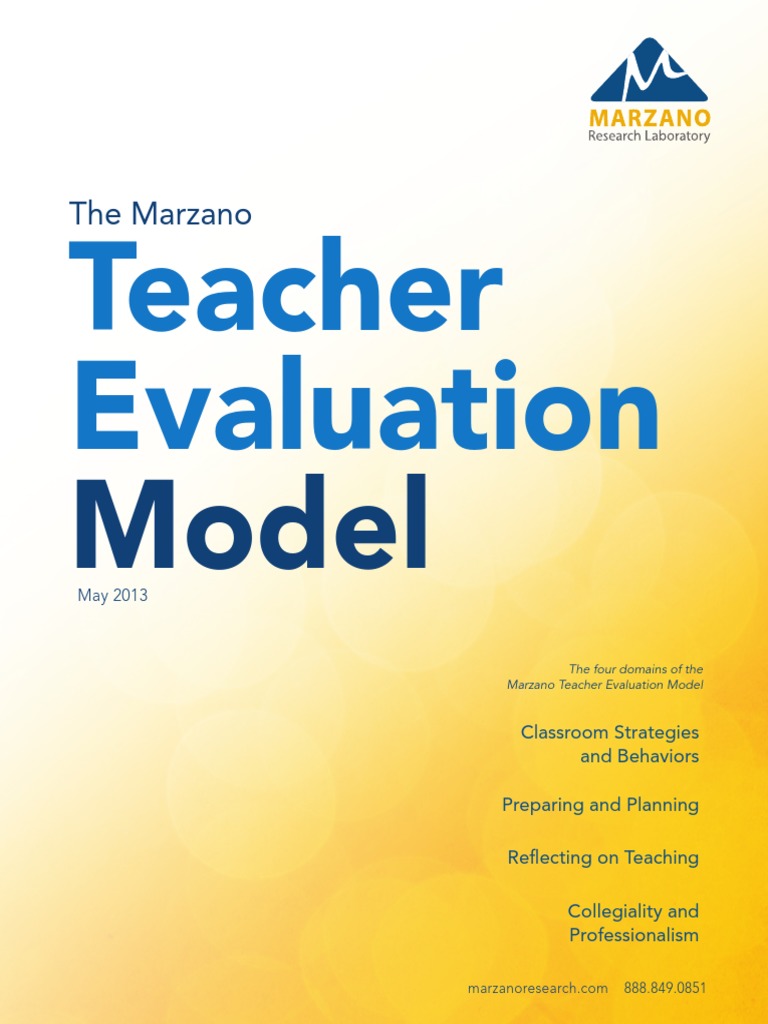 Marzano Teacher Evaluation Model | PDF | Teachers | Classroom