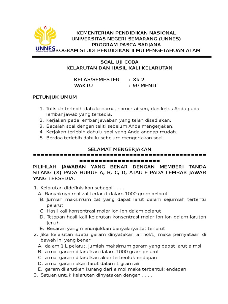 Soal KSP | PDF
