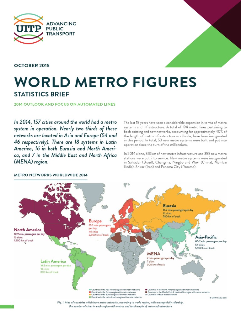 UITP Statistic Brief Metro A4 WEB 0 | PDF | Rapid Transit | Land Transport