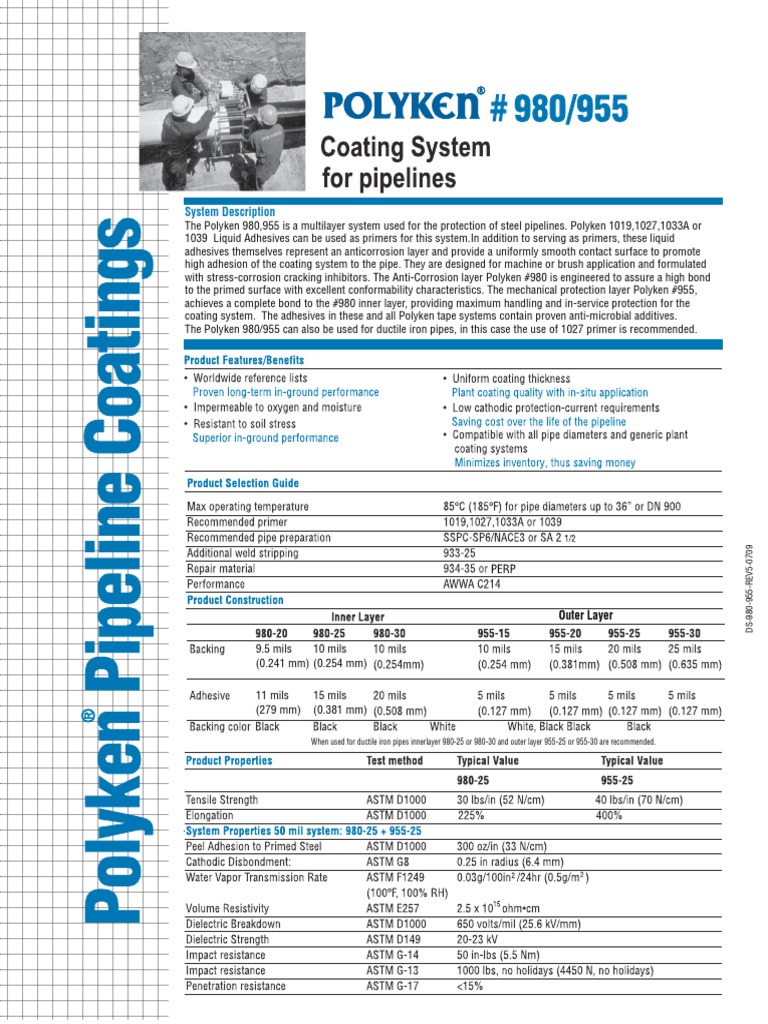 Polyken 980/955 System Overview | PDF | Pipe (Fluid Conveyance ...