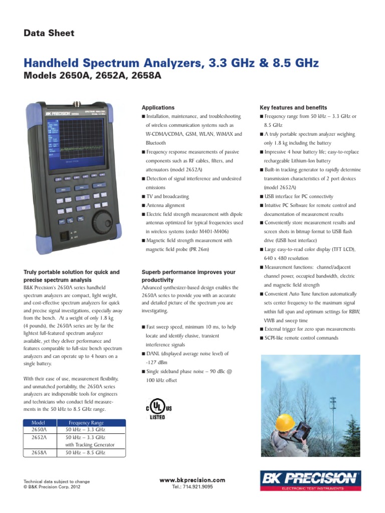 Ficha Técnica Analizador de Espectro | PDF | Bandwidth (Signal ...