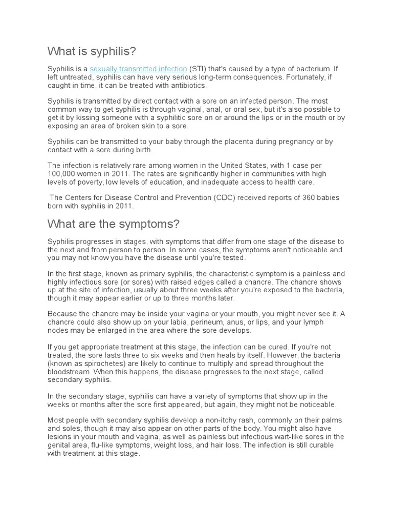 What Is Syphilis | PDF | Sexually Transmitted Infection | Public Health