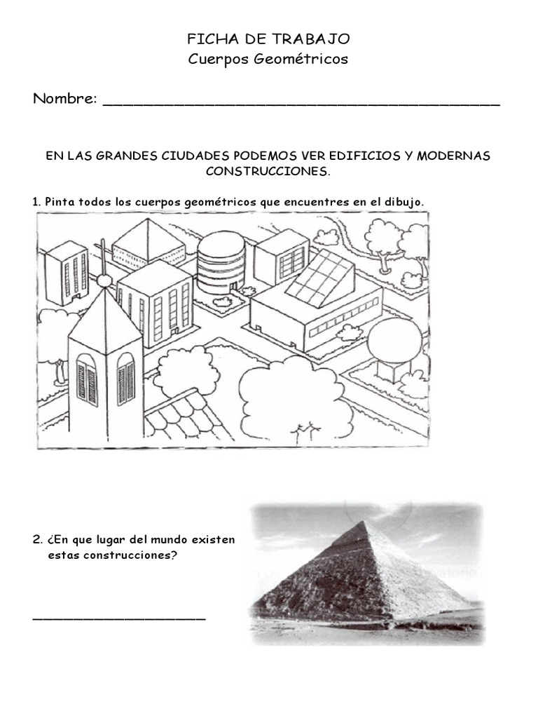 Ficha Trabajo Cuerpos Geométricos | PDF | Hogar, jardinería y bricolaje