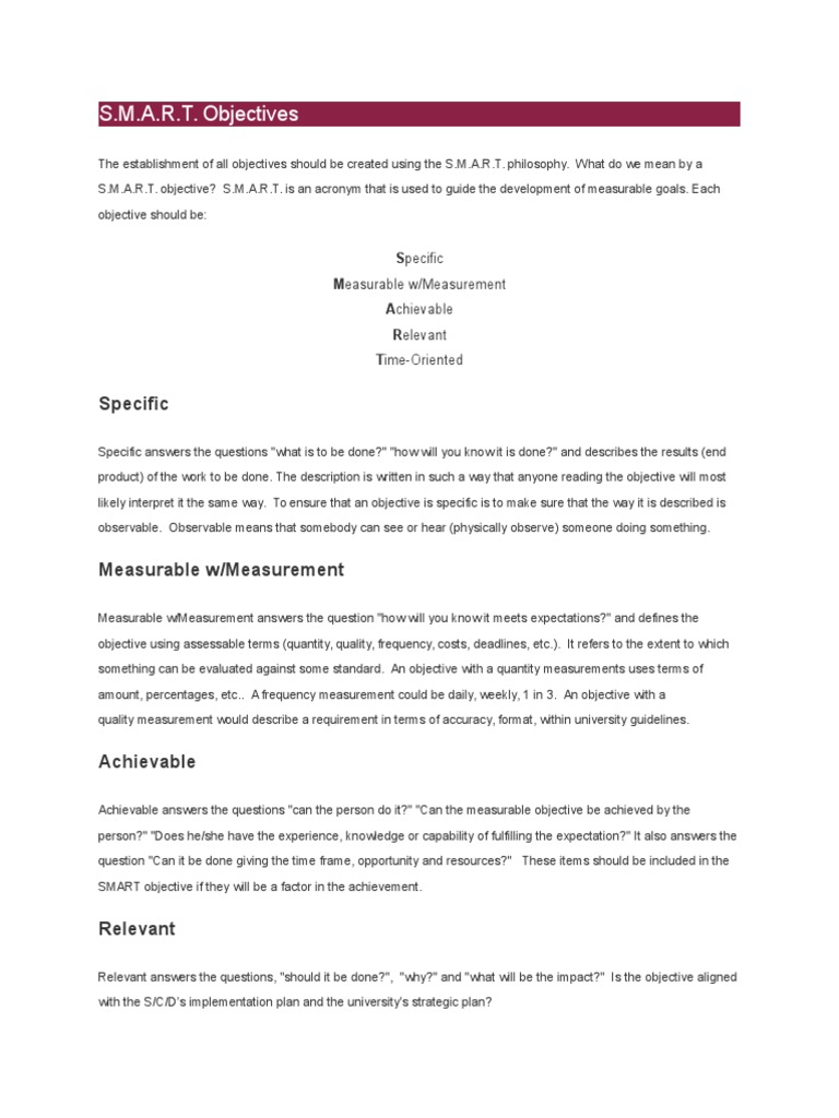 SMART Analysis | Objectivity (Philosophy) | Measurement