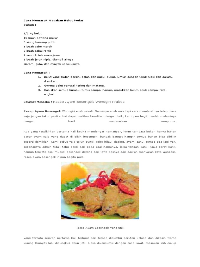 Resep Besengek | PDF
