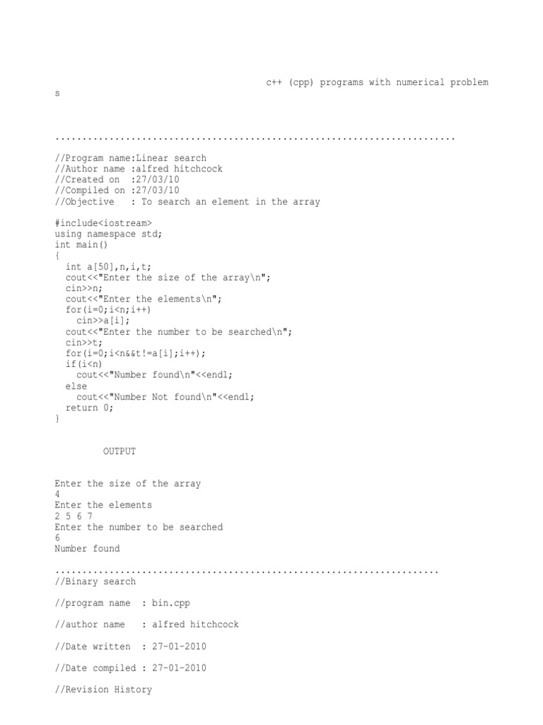 C Cpp Programs With Numerical Problems Pdf Logarithm