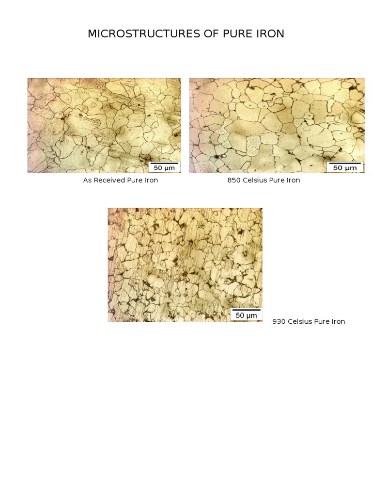 Microstructures of Pure Iron | PDF