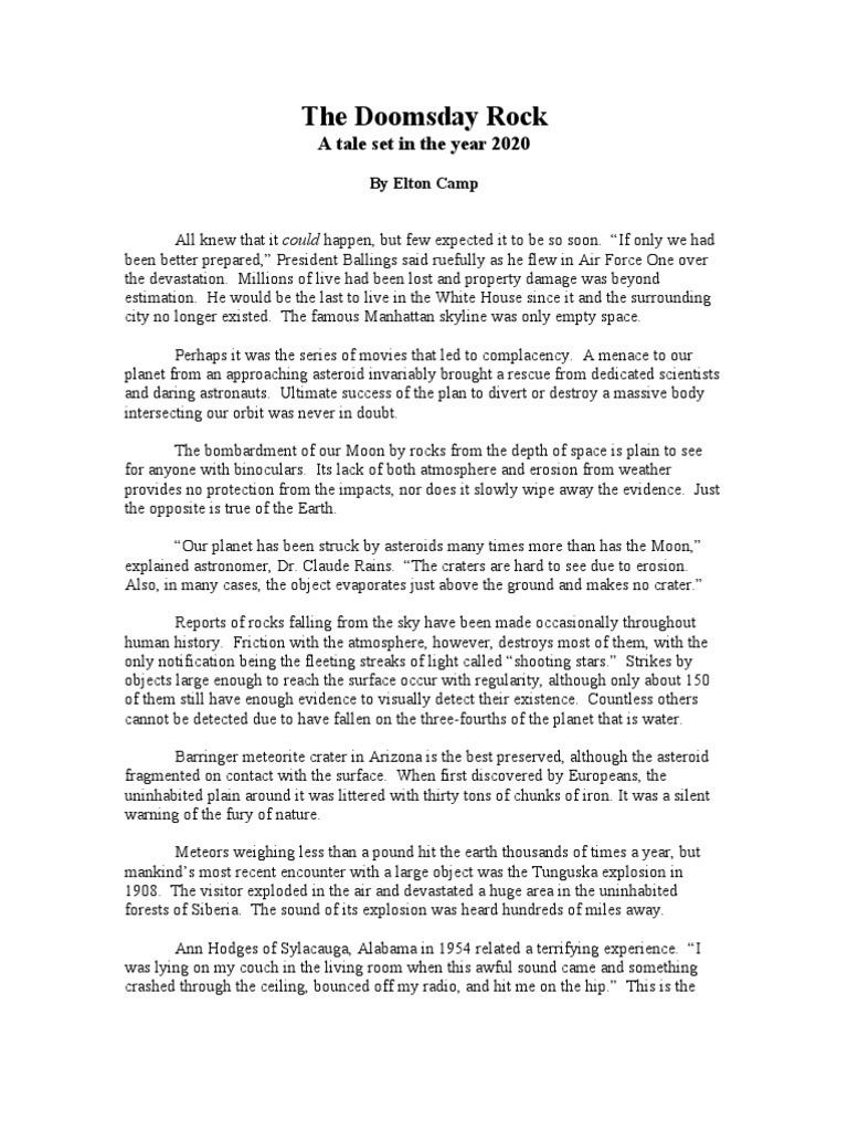 The Doomsday Rock | PDF | Meteoroid | Asteroid