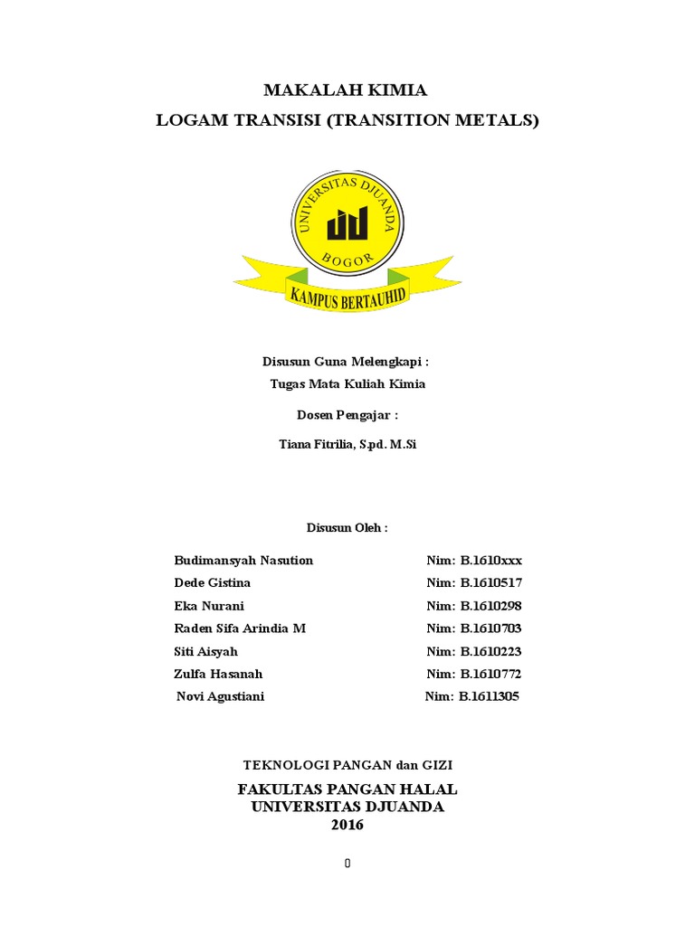 Makalah Logam Transisi | PDF | Teknologi & Rekayasa