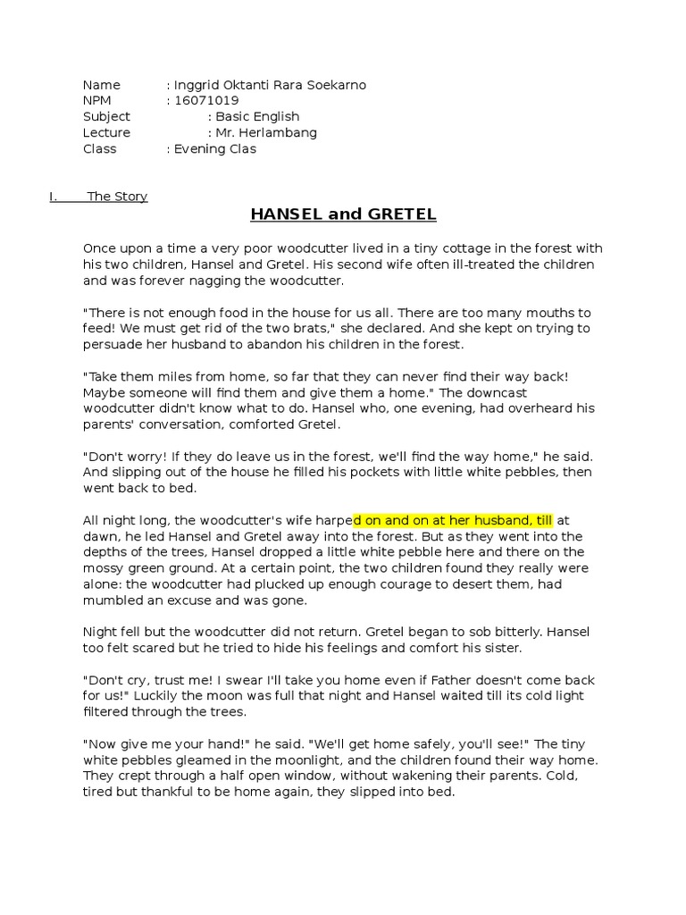 Basic English | Download Free PDF | Hansel And Gretel | Grammatical Tense