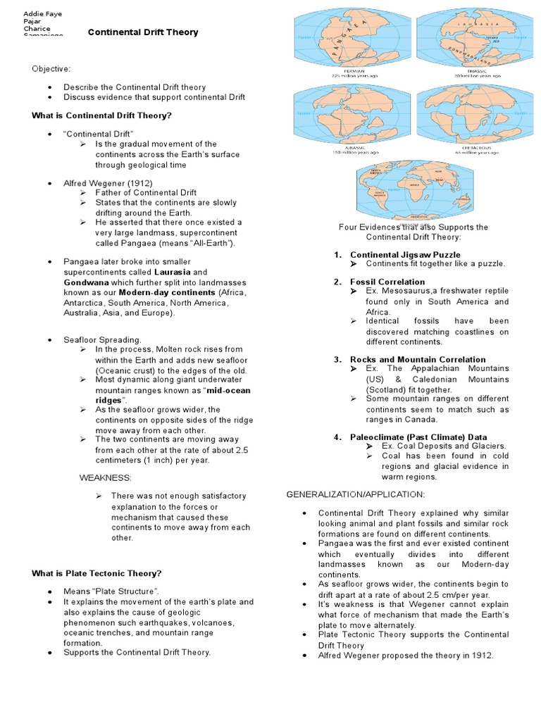 Continental Drift Theory DRAFT | PDF
