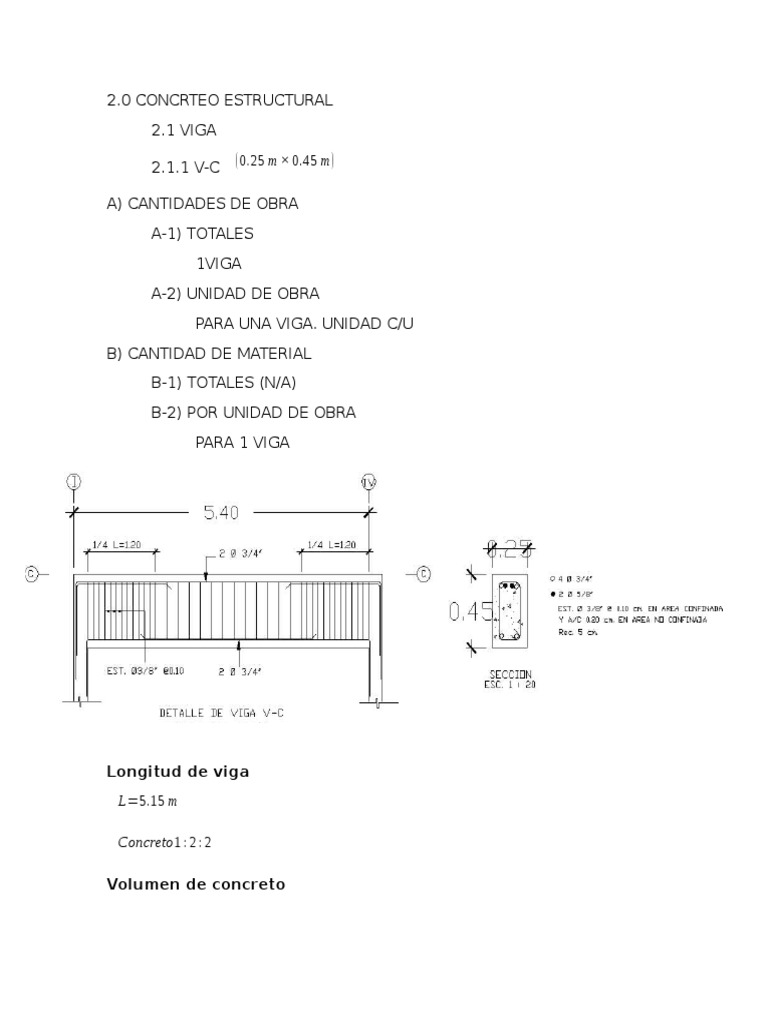 Viga V - C | PDF | Materiales de construcción | Science