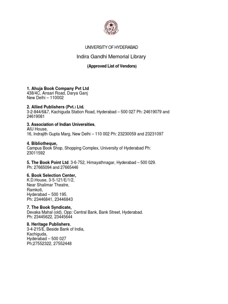 Indira Gandhi Memorial Library | PDF