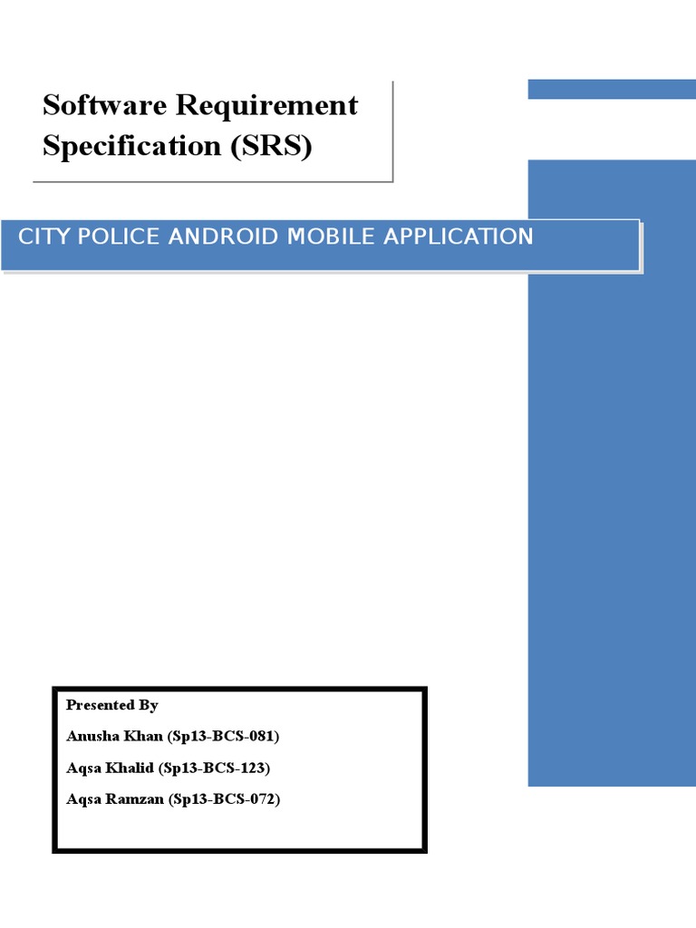 SRS - City Police | PDF | Reliability Engineering | Databases