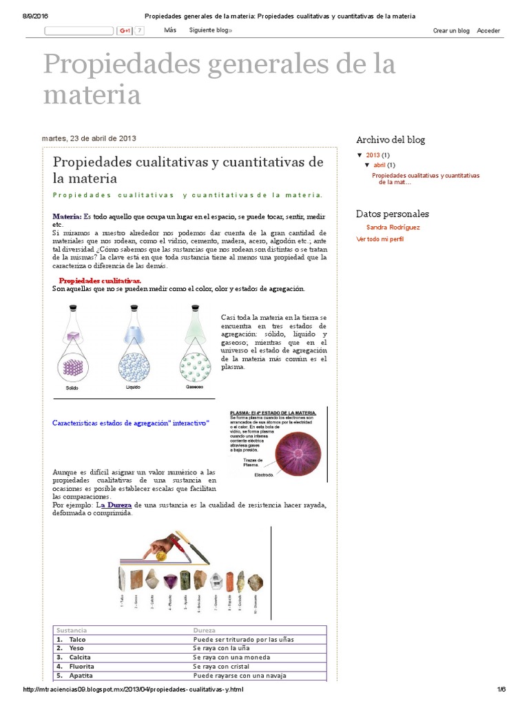 Propiedades Generales de La Materia - Propiedades Cualitativas y ...