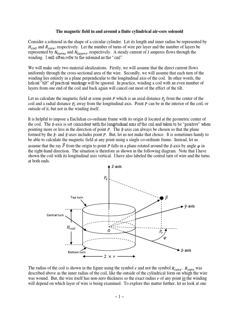 Magnetic Field Around Finite Solenoid | PDF | Euclidean Vector | Derivative