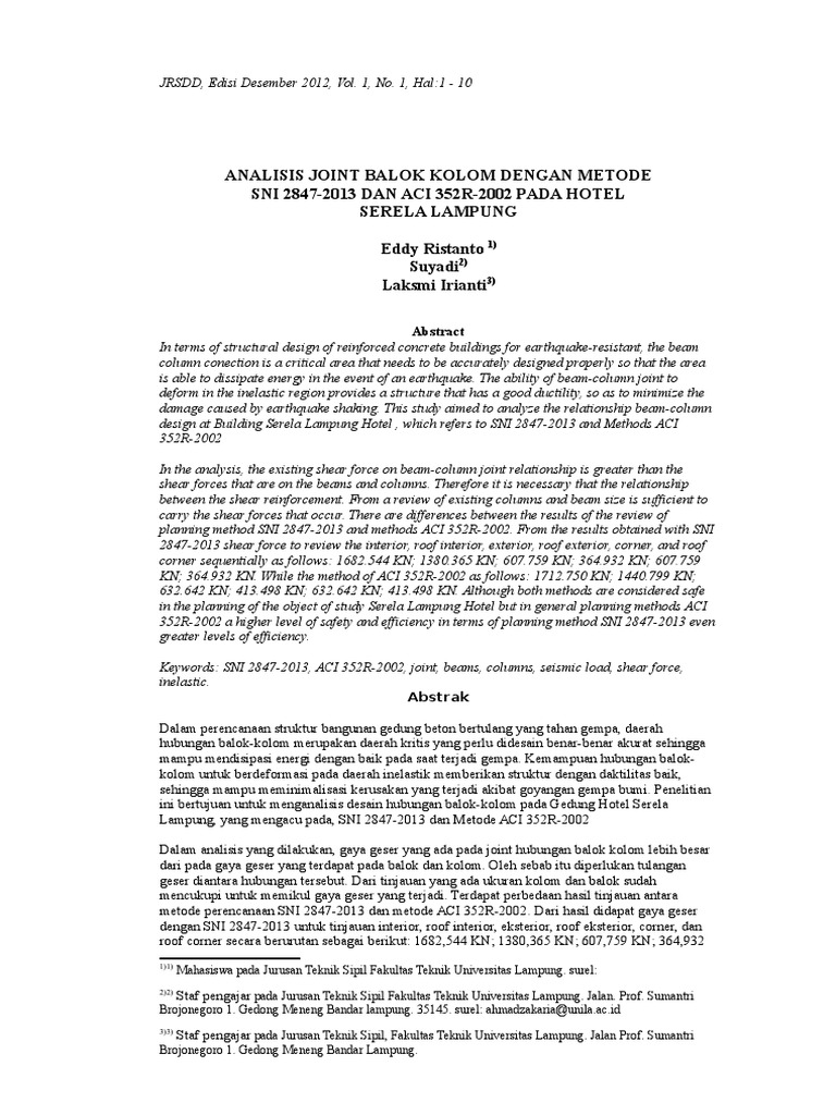 Analisis Joint Balok Kolom Dengan Metode | PDF | Seni | Sains & Matematika