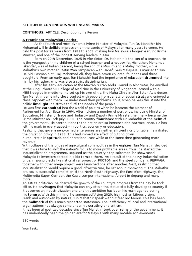 SECTION B Continous Writing - Bi | PDF | Social Networking Service ...