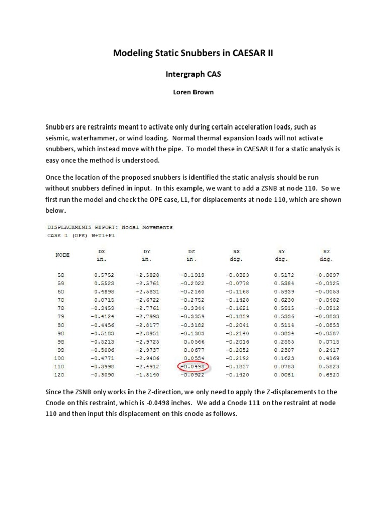 CAESAR II - Modeling Static Snubbers | PDF
