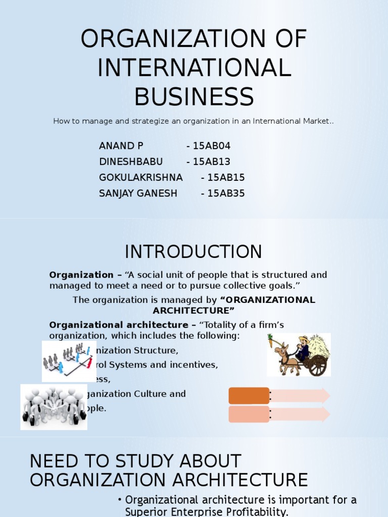 Organization of International Business | PDF | Organizational Structure ...