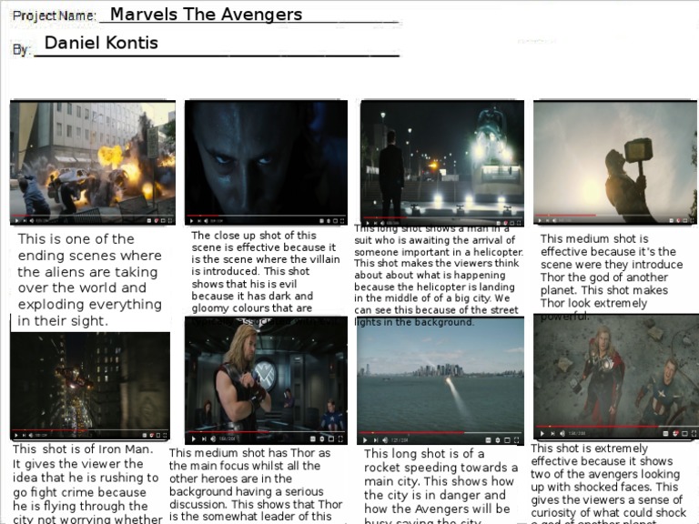 Avengers Storyboard Analysis | PDF