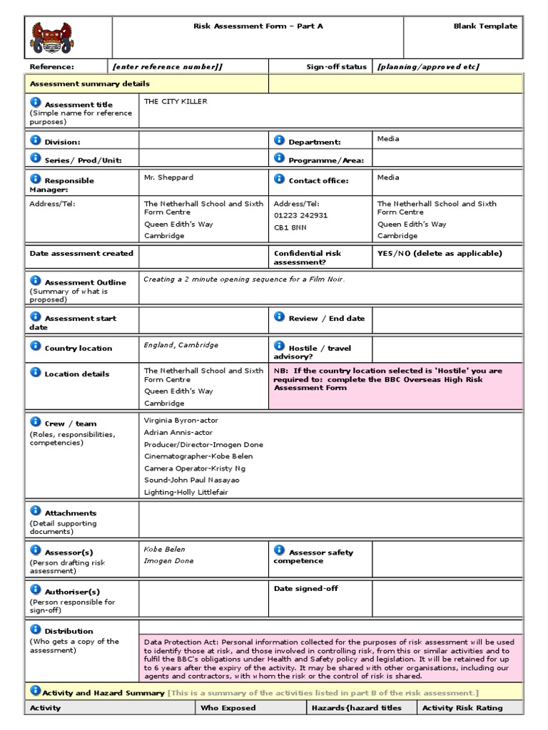 Media Risk Assessment | PDF | Risk | Prevention