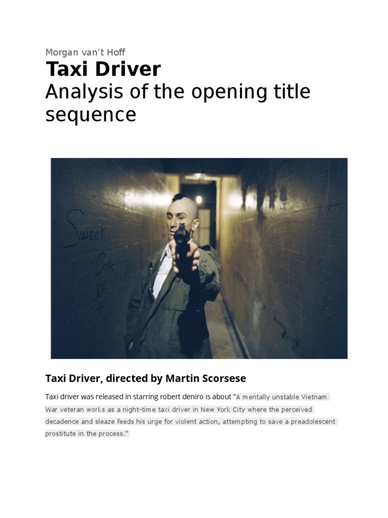 Analysis of The Opening Title Sequence: Taxi Driver | PDF | Leisure
