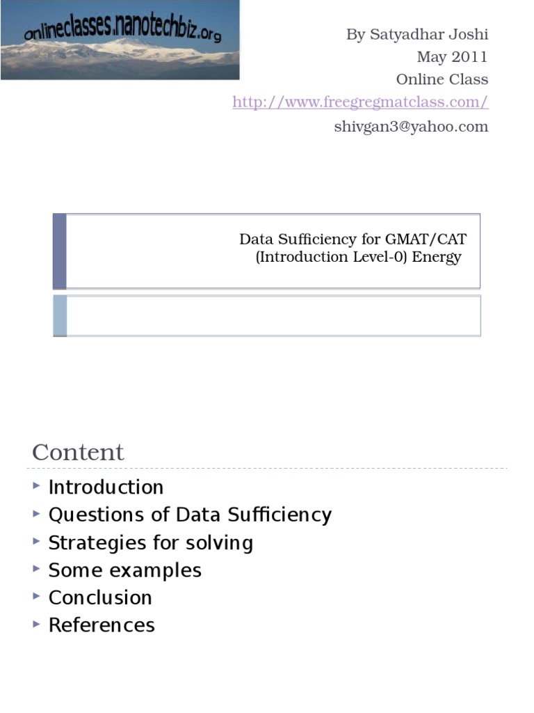 Data Sufficiency | PDF | Graduate Management Admission Test | Geometry
