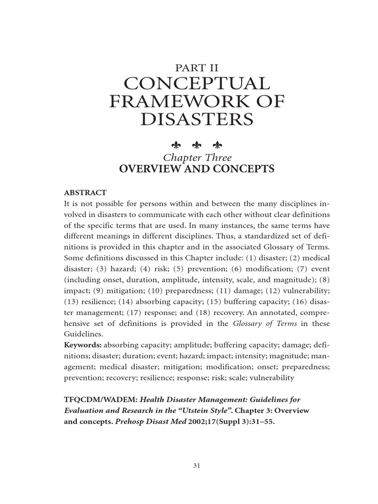 Conceptual Framework of Disaster | PDF | Climate Resilience | Emergency ...
