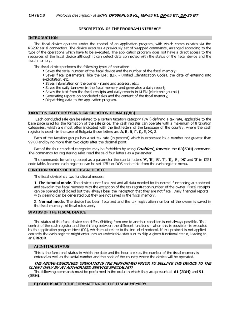 Protocol Dp25 Dp05 Dp500 Dp500l | PDF | Receipt | Invoice