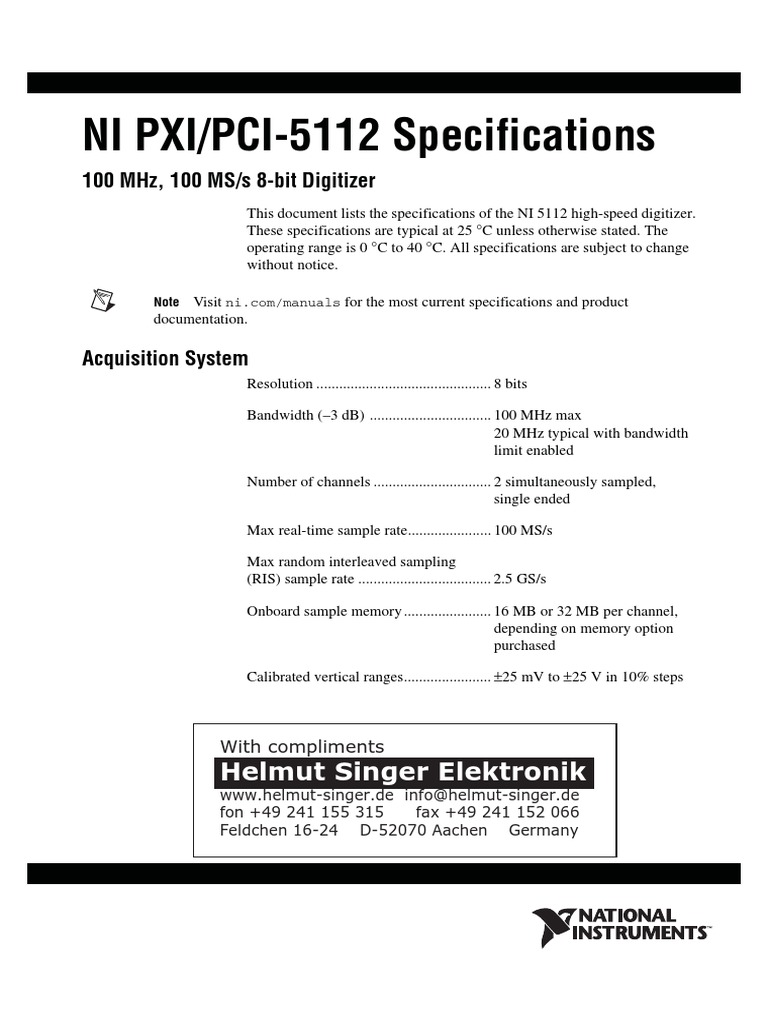 Ni 5112 | PDF | Bandwidth (Signal Processing) | Electromagnetic ...