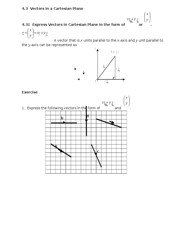 Vektor in Cartesan Plane | PDF | Scalar (Mathematics) | Euclidean Vector