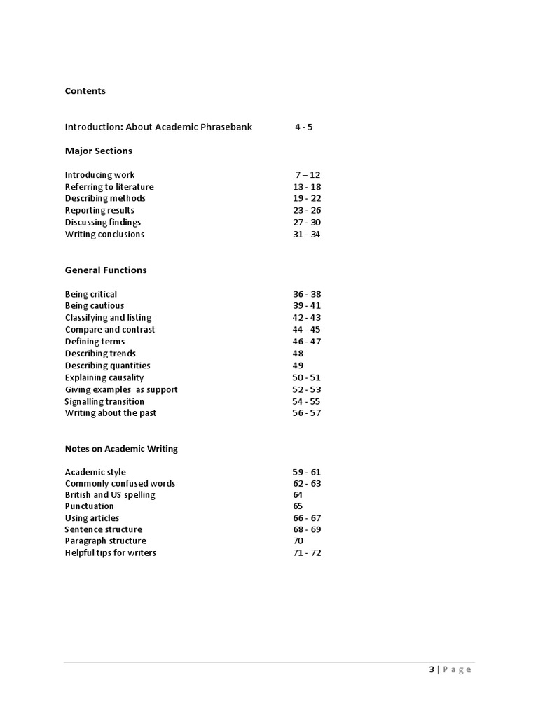 Introduction: About Academic Phrasebank: Notes On Academic Writing | PDF