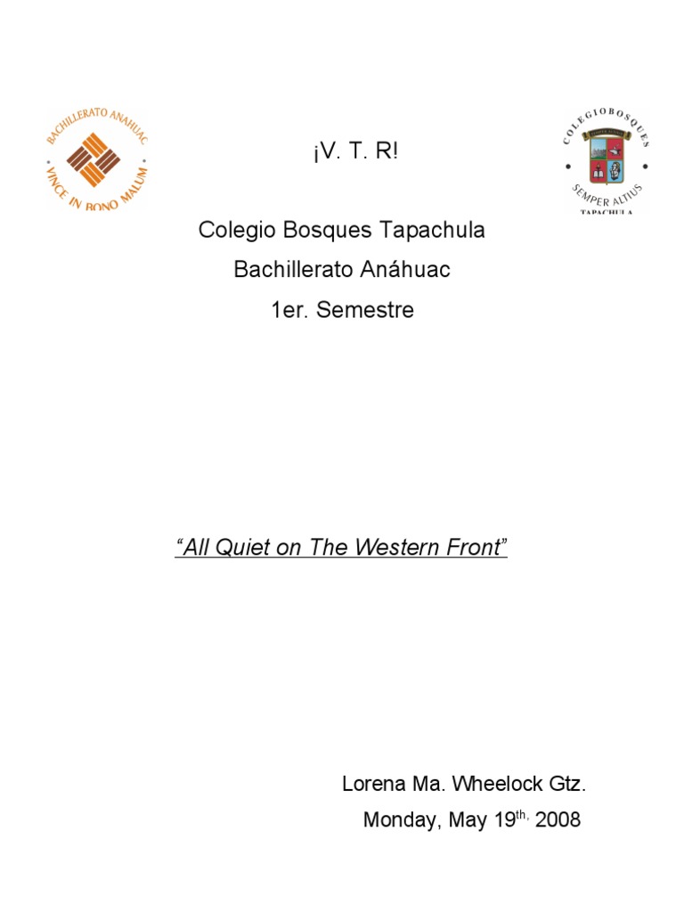 Analysis of "All Quiet on the Western Front" | PDF | Unrest | Armed ...