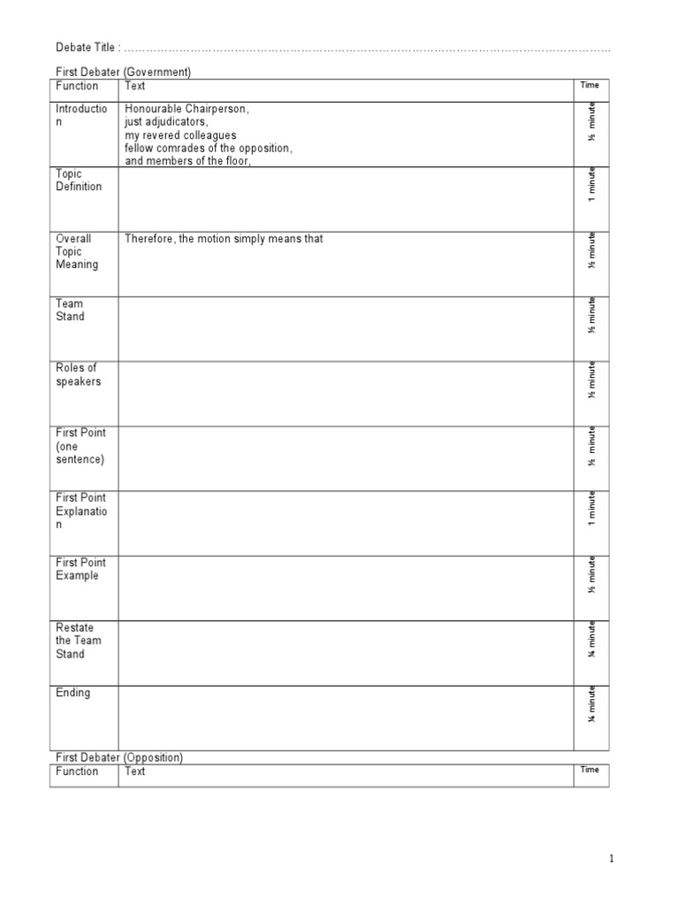 Student Debate Worksheet | PDF | Oral Communication | Political Science