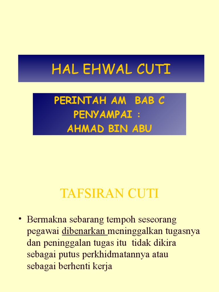 Bab Cuti Terkini | PDF