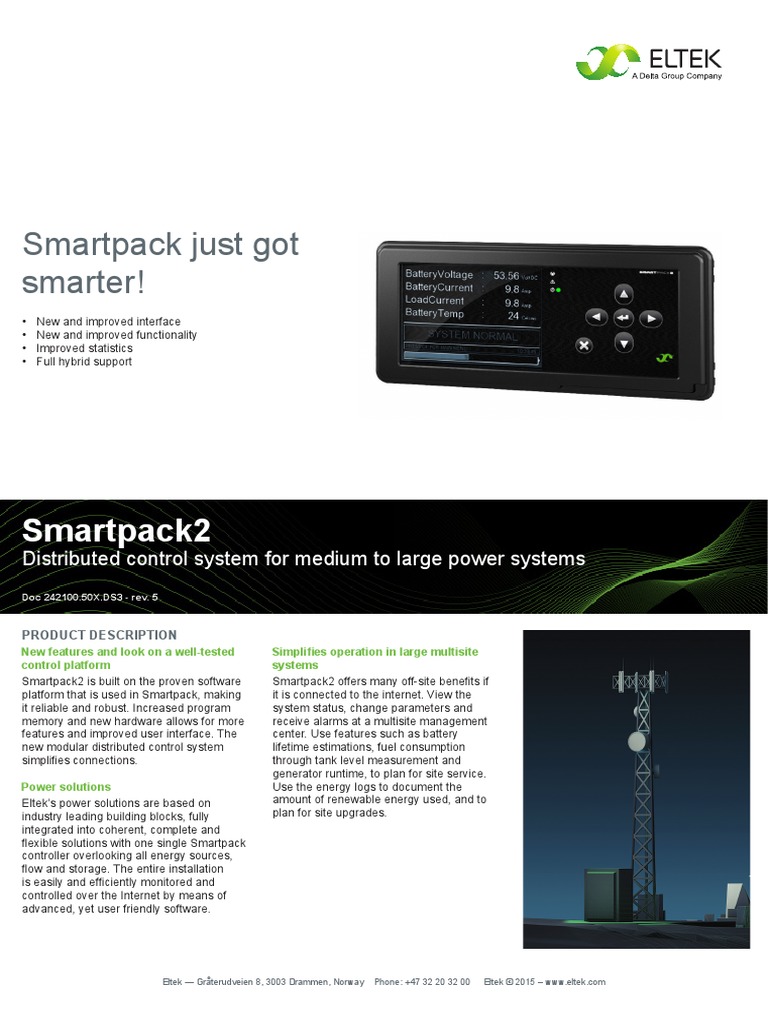 Datasheet Smartpack2 | PDF | Battery (Electricity) | Electric Power System